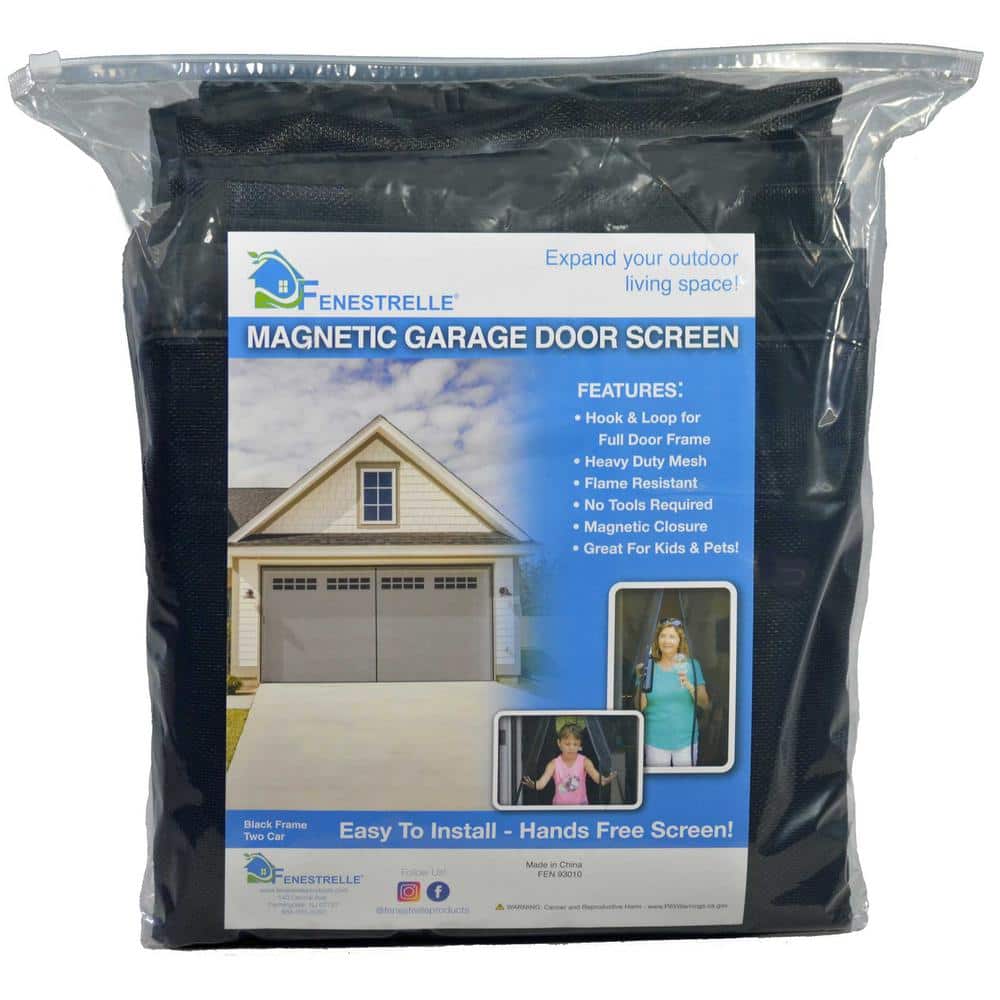 Fenestrelle 16 ft. x 7 ft. Two Car Roll Up Garage Door Screen with ...