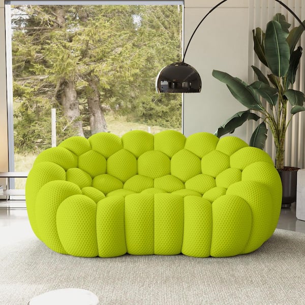 Magic Home 79 in. Bubble Armless Couch, Mesh Fabric Curved Modular ...