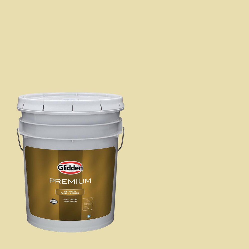 Glidden Premium 5 gal. PPG1109-2 Star Bright Satin Exterior Latex Paint ...