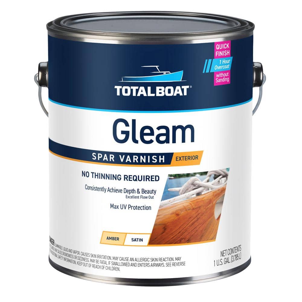 TOTALBOAT Gleam Varnish 1 Gal. Clear Amber Satin Interior/ Exterior ...