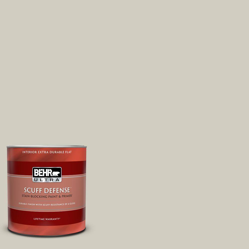 BEHR ULTRA 1 qt. #N320-2 Toasty Gray Extra Durable Flat Interior Paint ...