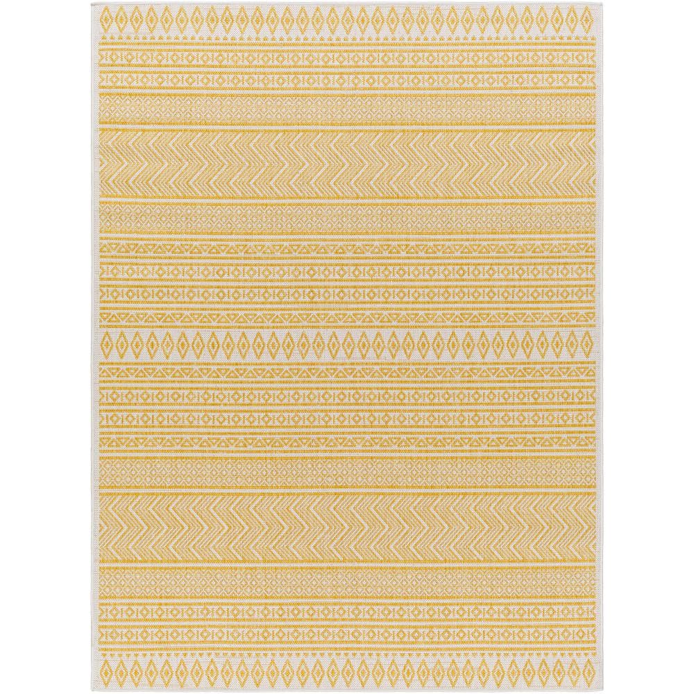 Livabliss Merrigan Yellow 9 ft. x 12 ft. Moroccan Indoor/Outdoor Area ...