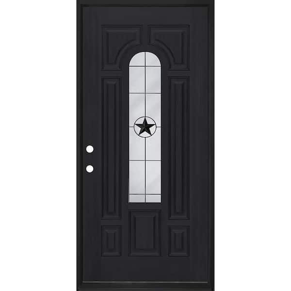 Steves & Sons Regency 36 in. x 80 in. CenterLite Alamo Glass RHIS Onyx ...