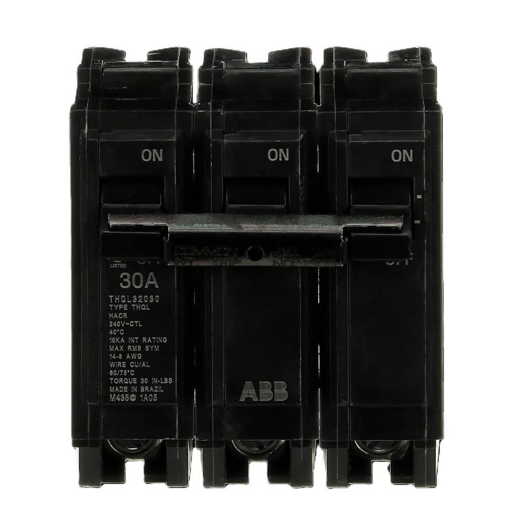 ABB 30 Amp 1 in. 3-Pole Circuit Breaker (THQL32030A) THQL32030A - The Home Depot