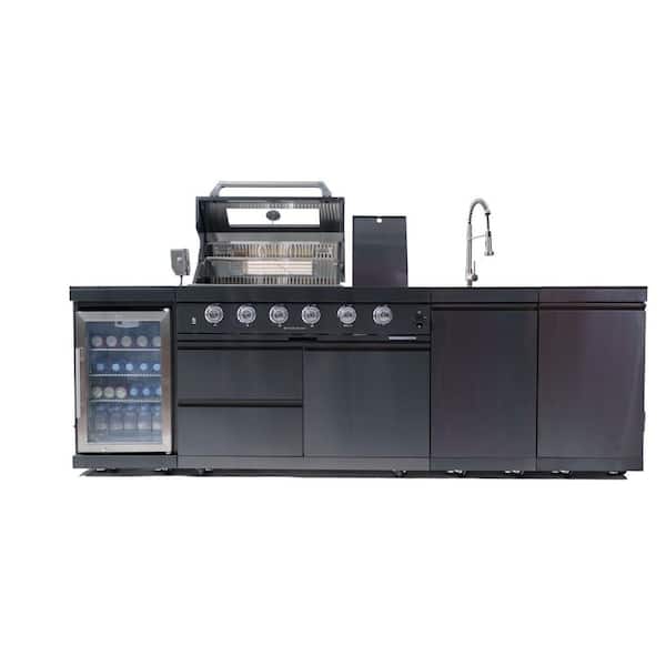 MONT ALPI Original Series 6 Burner Modular Outdoor Kitchen with Side ...