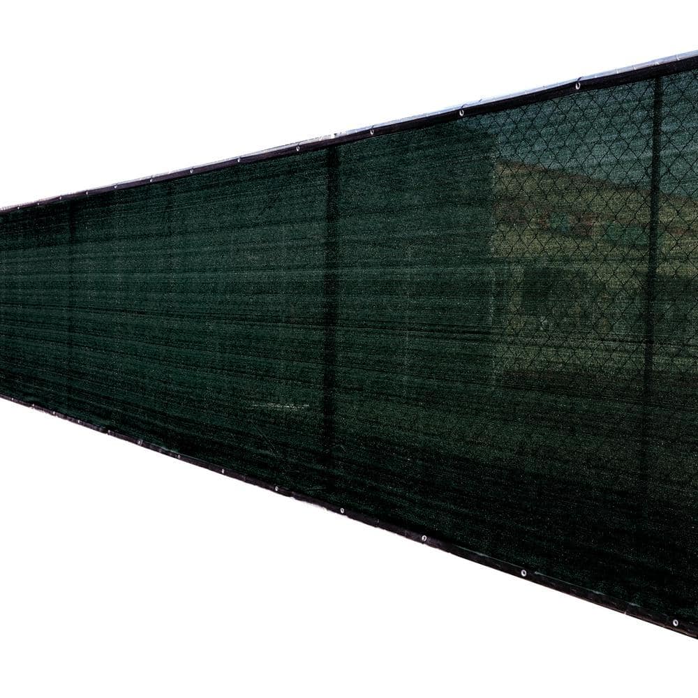 FENCE4EVER 92 in. x 50 ft. Black Privacy Fence Screen Plastic Netting ...