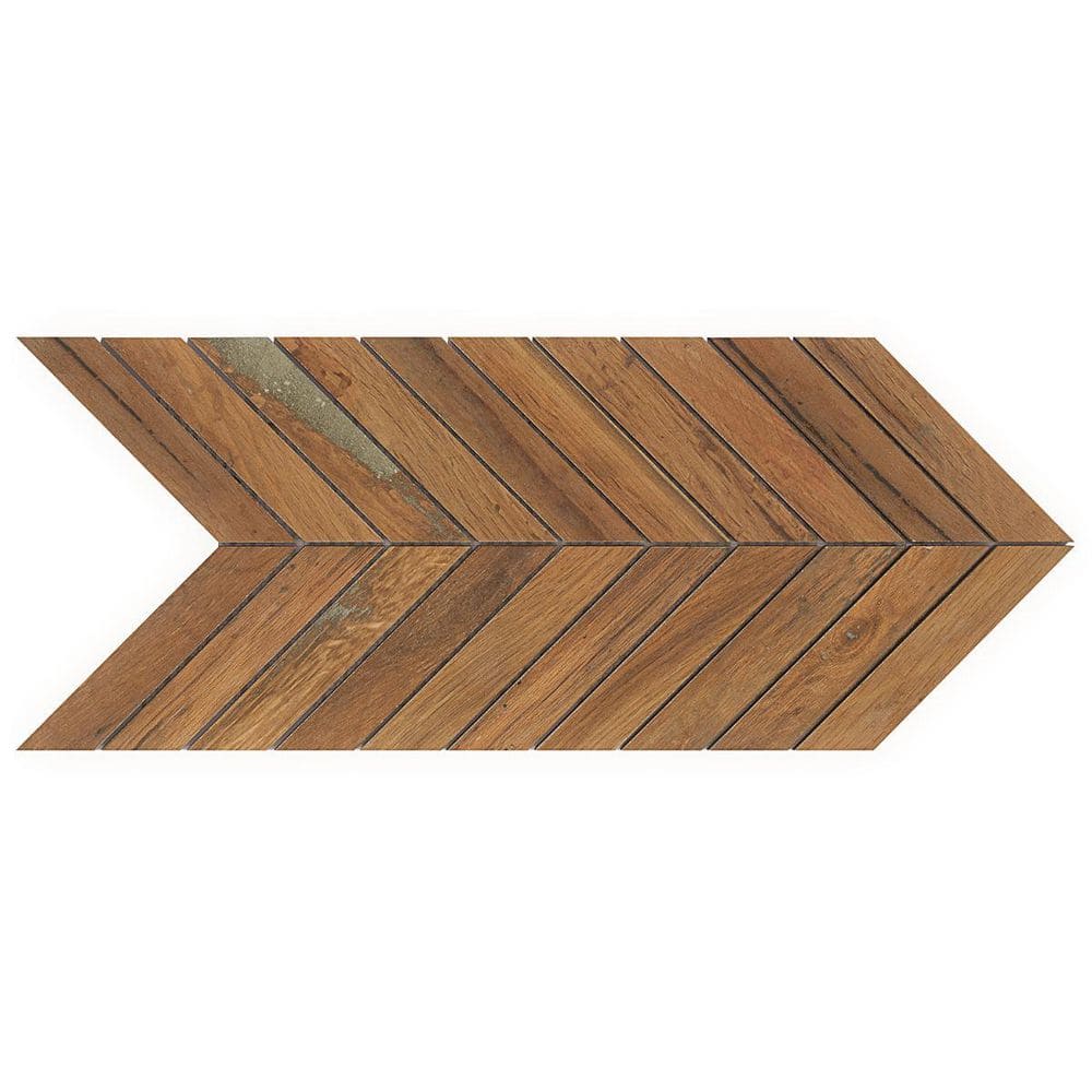 Ivy Hill Tile Everlasting Chevron Oak 4 in. x 0.33 in. Matte Wood Look ...