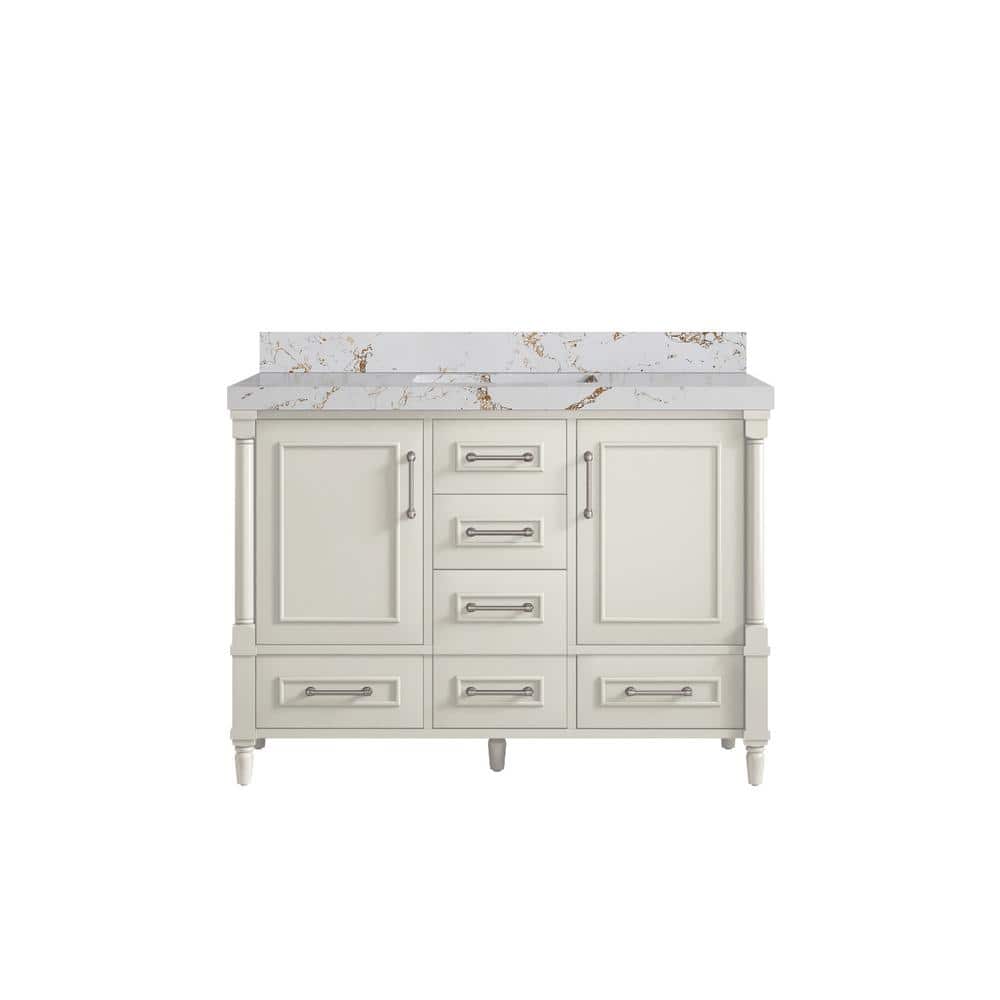 Willow Collections Hudson 48 in. Single Sink Freestanding Alabaster ...