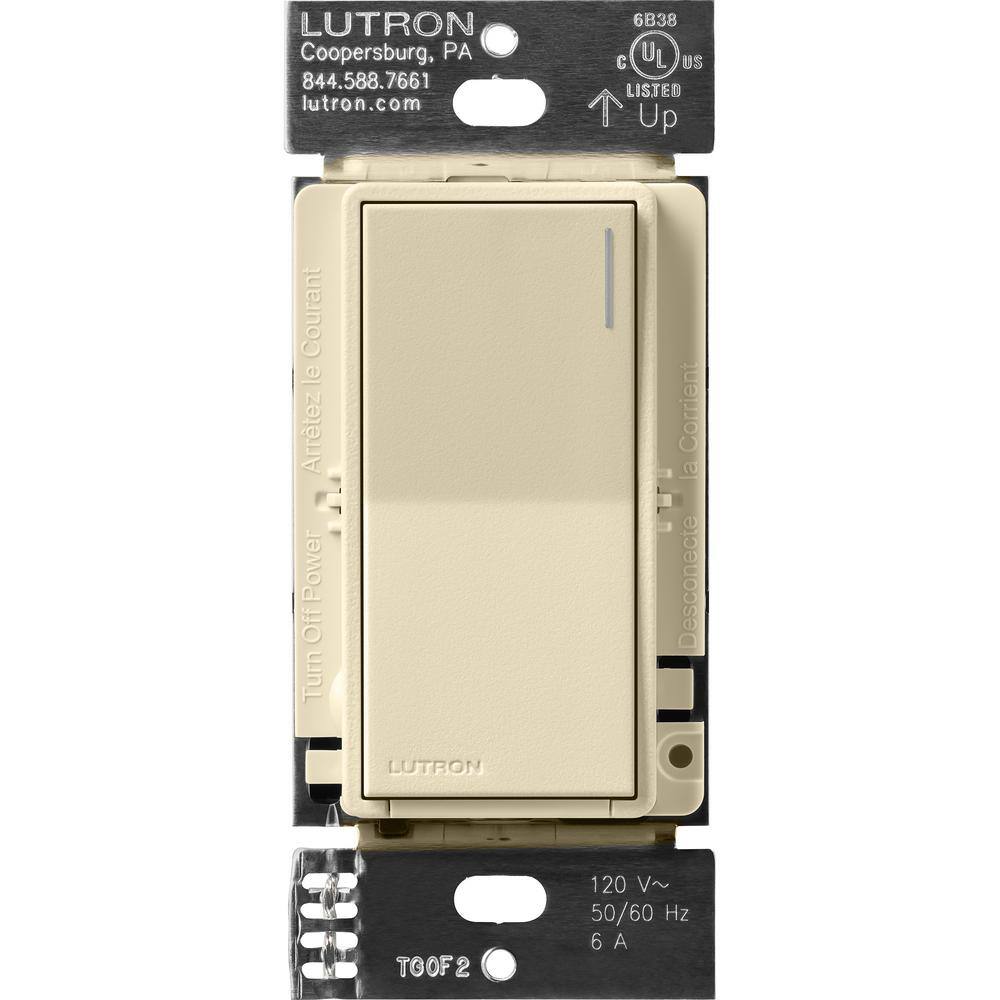 Lutron Sunnata Switch, for 6A Lighting or 3A 1/10 HP Motor, Single Pole ...