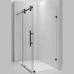 ROSWELL Spezia 52 in. W x 78 in. H Rectangular Single Sliding Frameless Corner Shower Enclosure ...