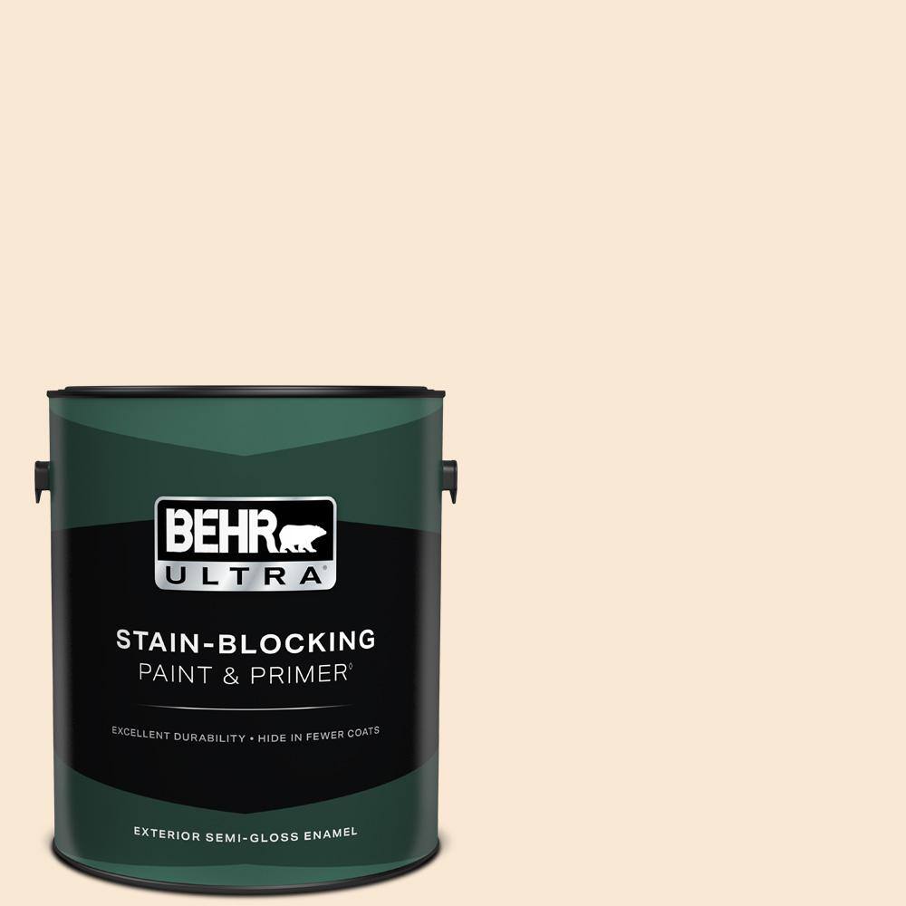 BEHR ULTRA 1 gal. #PPU4-09 Cafe Cream Semi-Gloss Enamel Exterior Paint ...
