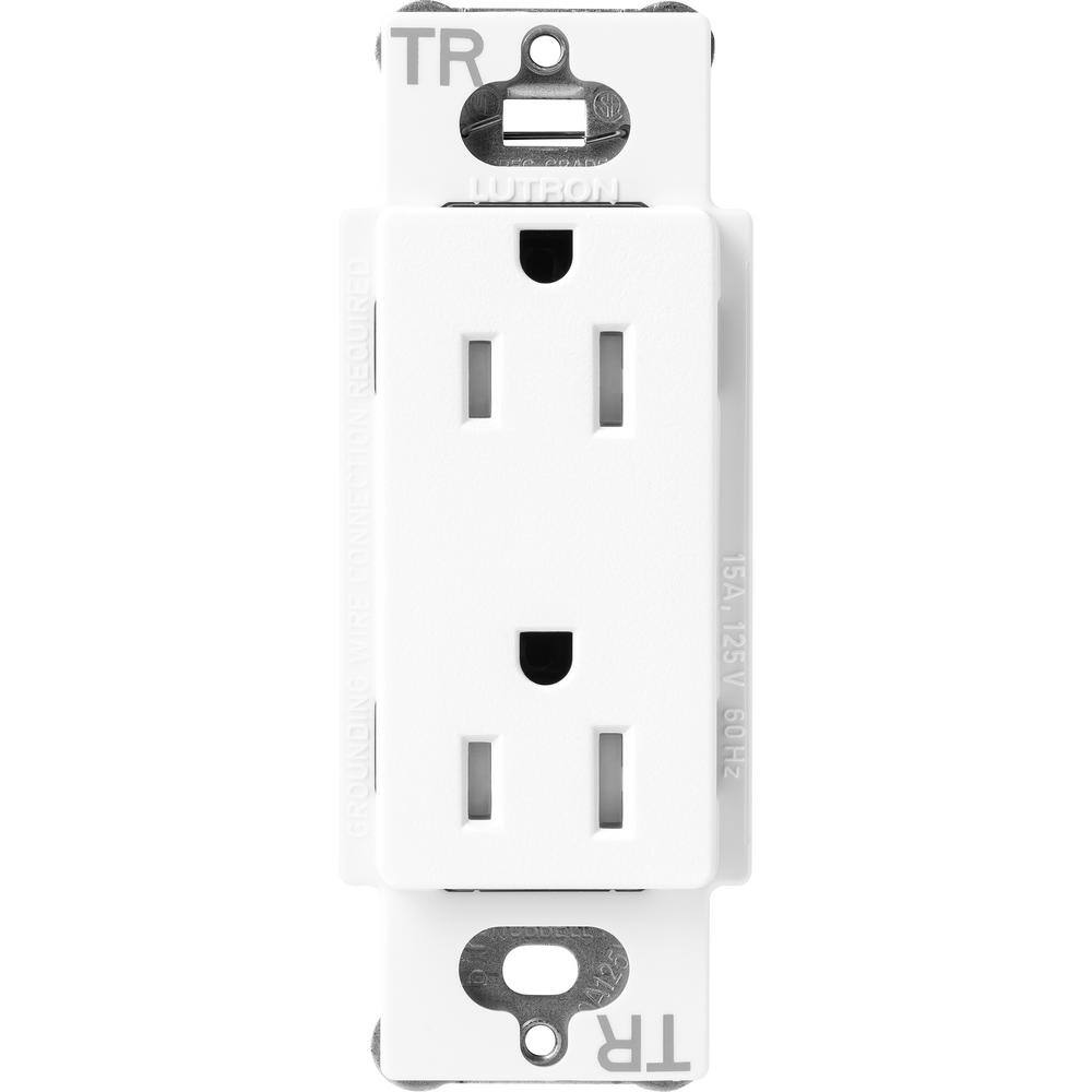 Lutron Claro 15-Amp Tamper-Resistant Duplex Receptacle, Brilliant White ...