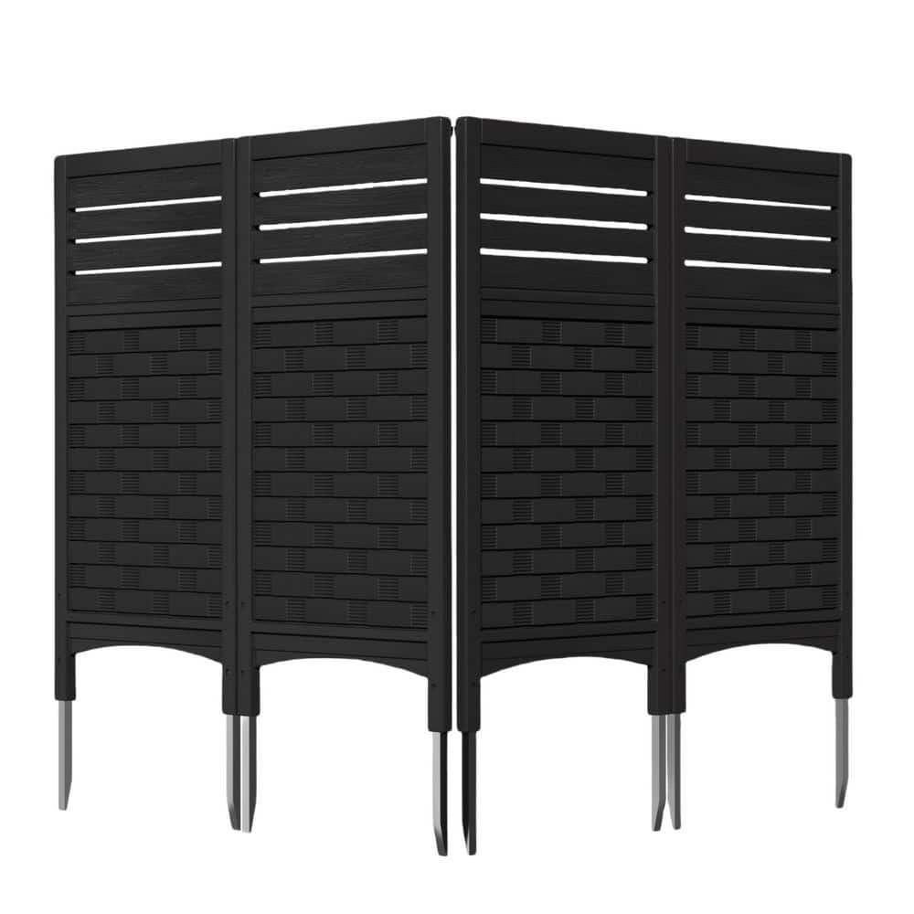 HumblePleb 45 in. W x 45 in. H Plastic No Dig Fence Privacy Screen with ...