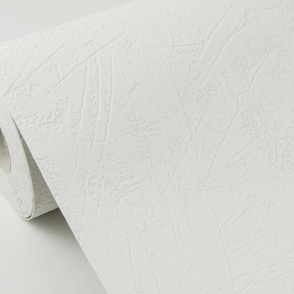 Prepasted Textured Wallpaper Brewster Lou White Stucco Linen Paintable
