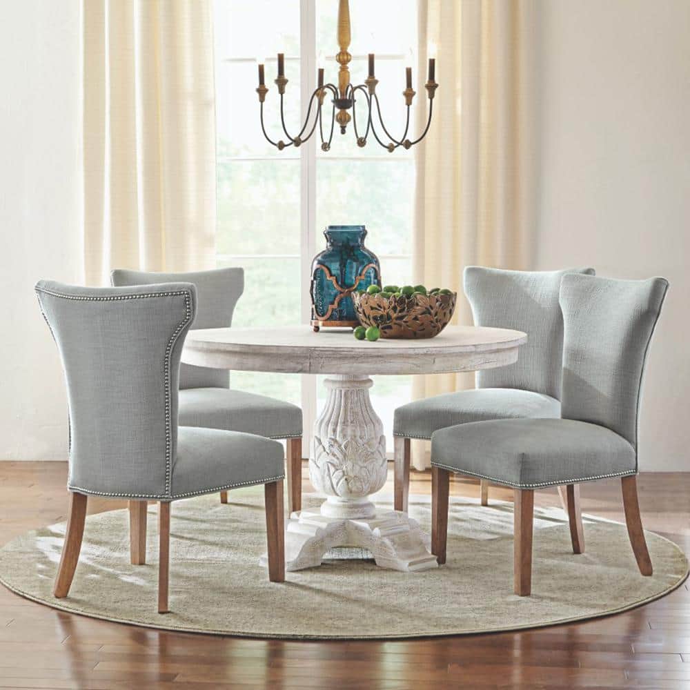 Home Decorators Collection Kingsley Sandblasted White Round Dining ...