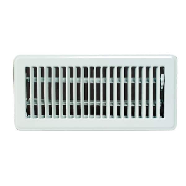 Hart & Cooley 8 in. x 12 in. White Steel Register with Grille 704036 ...