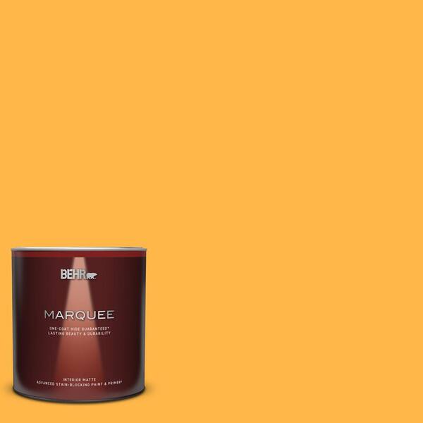 BEHR MARQUEE 1 qt. #300B-6 Glorious Gold Matte Interior Paint & Primer ...