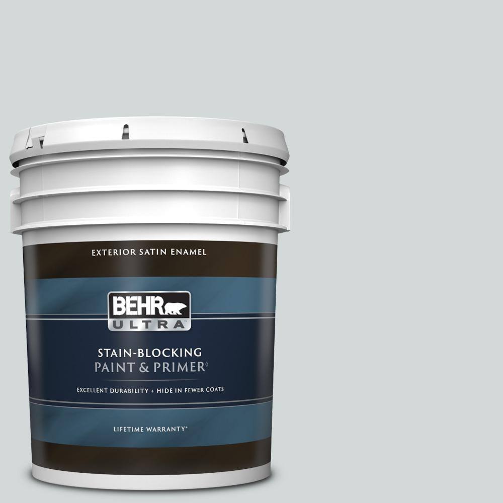 BEHR ULTRA 5 gal. #PPU26-12 Solemn Silence Satin Enamel Exterior Paint ...