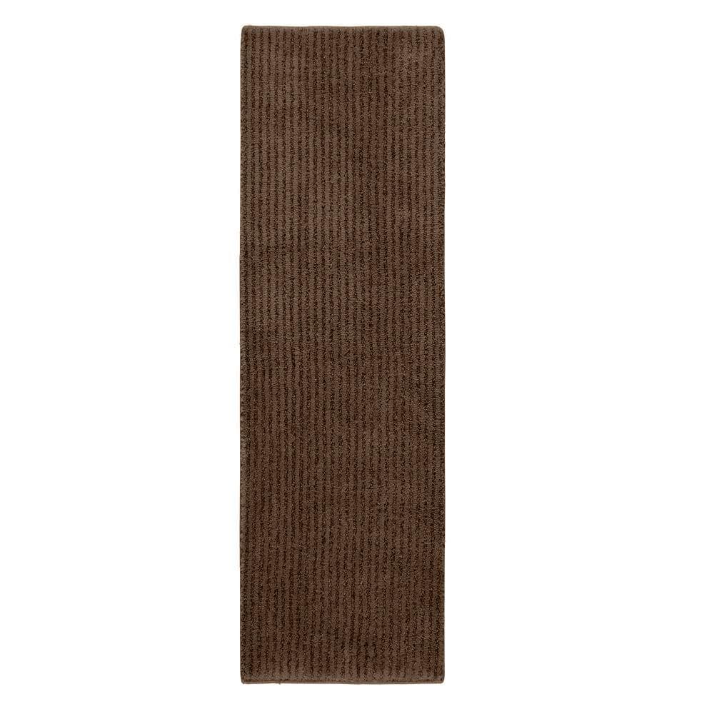 Garland Rug Sheridan Chocolate 22 in. x 60 in. Washable Bathroom Accent ...