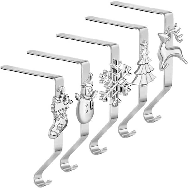 Angel Sar 5-Pieces Metal Christmas Stocking Holders Mantel Hooks ...