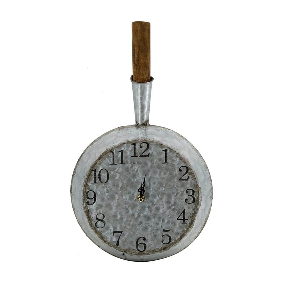 A & B Home Gray Analog Metal Wall Clock SA80178-DS - The Home Depot