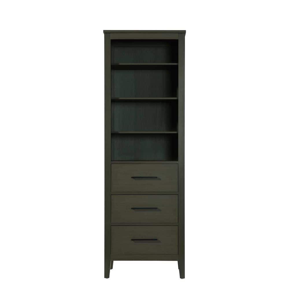 TIMELESS HOME 24 in. W x 18 in. D x 72 in. H Mocha Brown Freestanding ...