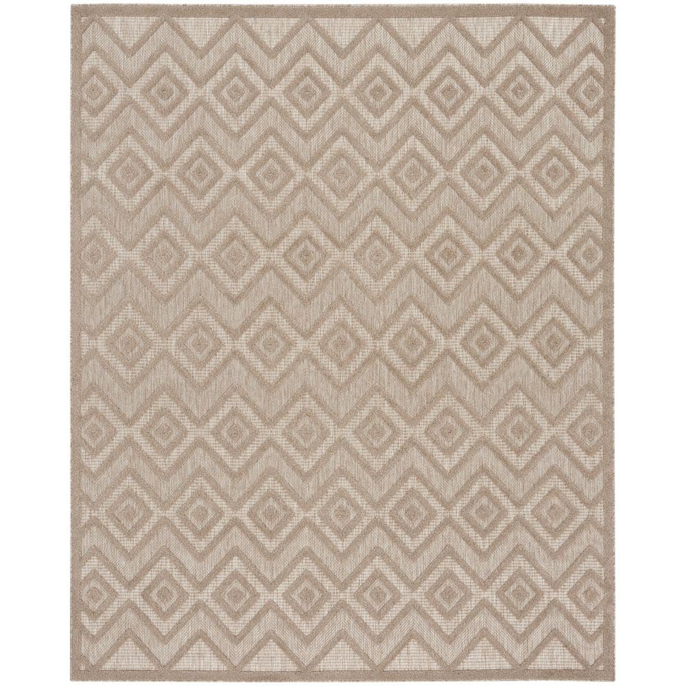 Nourison Versatile Natural Beige 8 ft. x 10 ft. Diamond Geometric ...