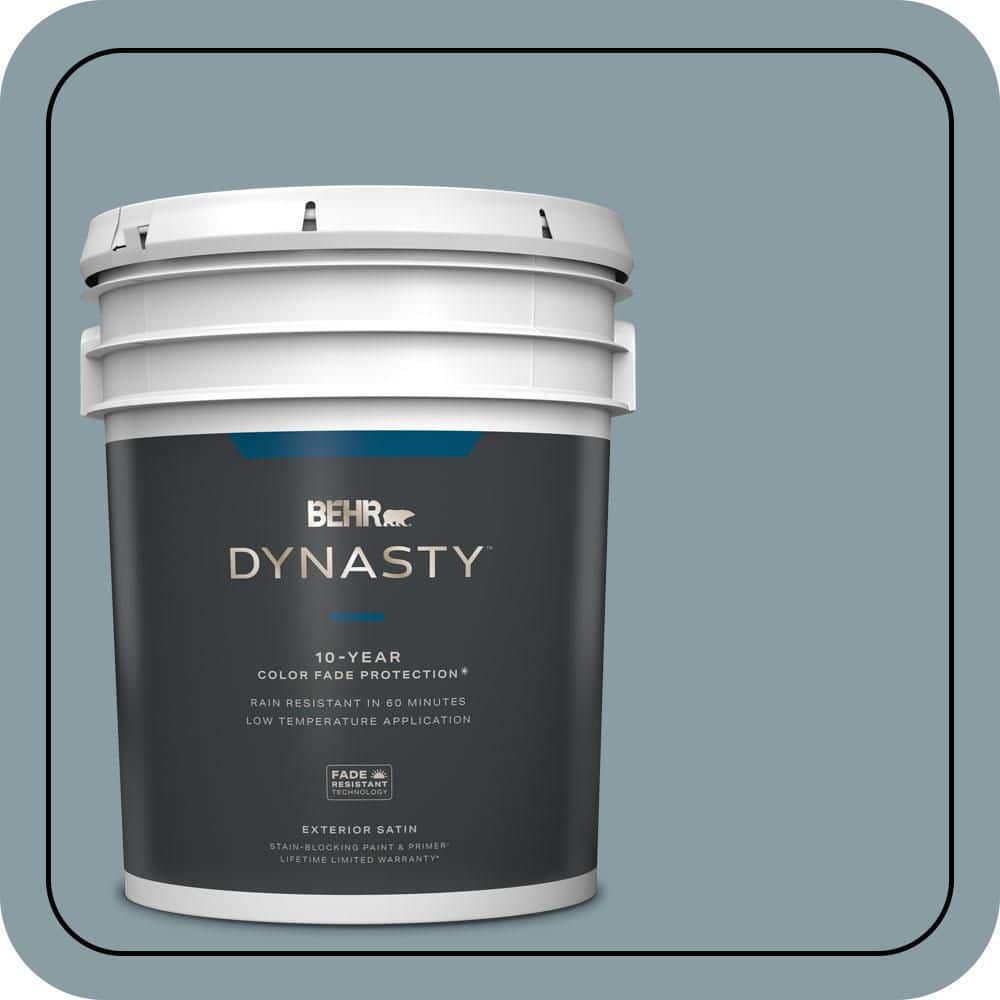 BEHR DYNASTY 5 gal. #540F-4 Shale Gray Satin Enamel Exterior Stain ...