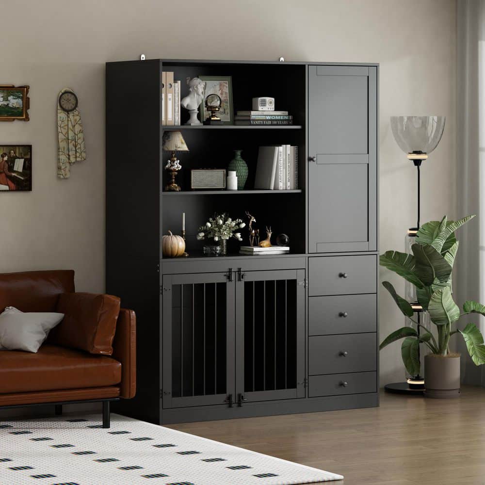 FUFU&GAGA Large Dog Kennel Furniture Style Dog Crate Storage Cabinet ...