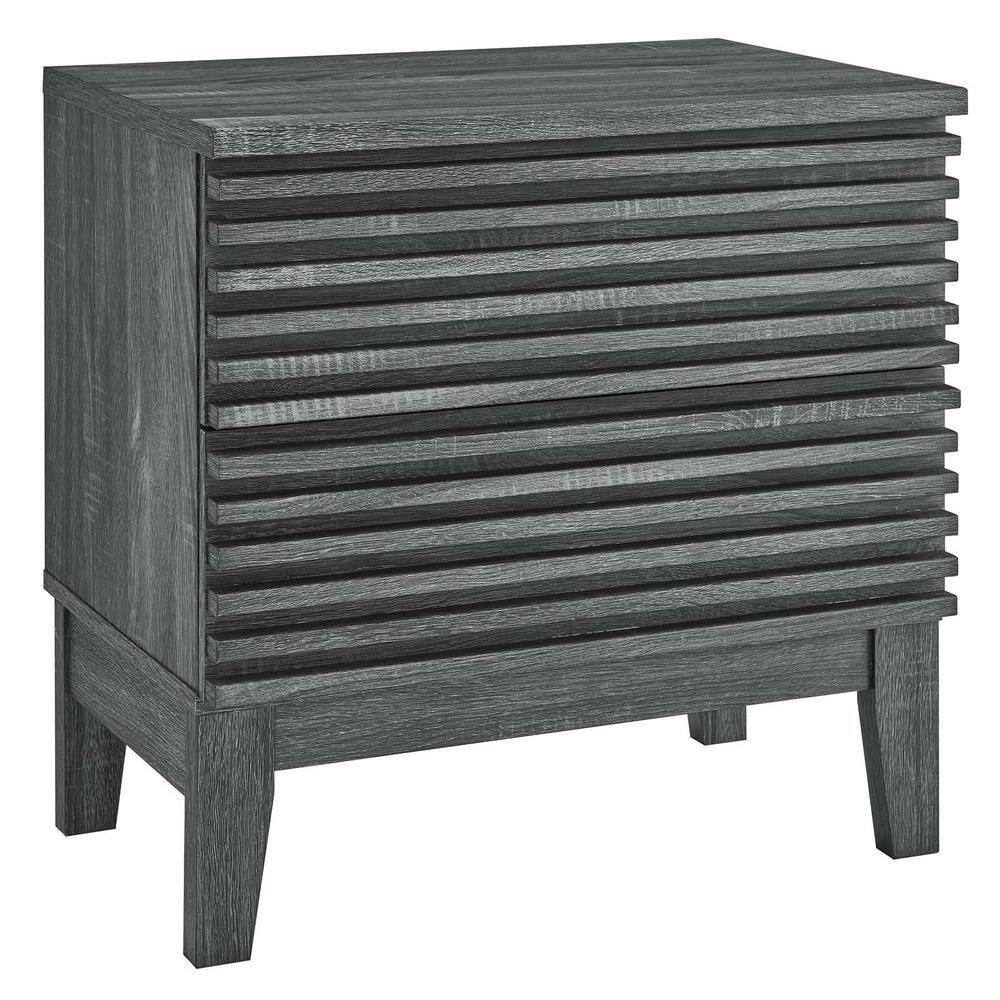 MODWAY Render Two-Drawer Nightstand in Charcoal MOD-6964-CHA - The Home ...