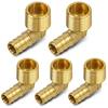 PLUMBFLEX 3/4 in. x 3/4 in. Brass PEX Barb x MIP 90-Degree Elbow Pipe Fitting (5-Pack) 34345PXML ...