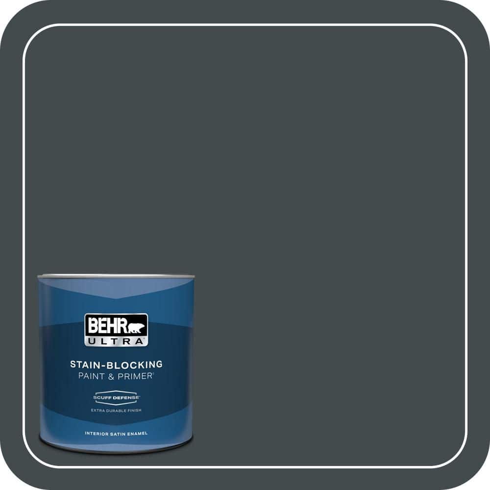 BEHR ULTRA 1 qt. #730F-7 Black Sable Extra Durable Satin Enamel ...