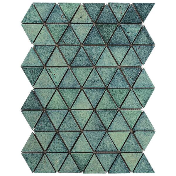Ivy Hill Tile Williamsburg Green 5 in. x 0.39 in. Triangle Glossy Lava ...