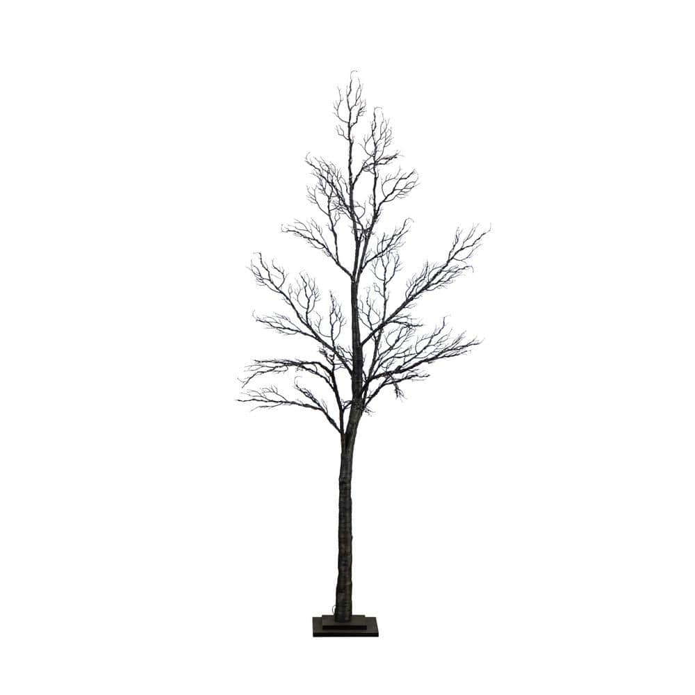 Nearly Natural 6 ft. Artificial Halloween Minimalist Twig Tree Pre-Lit ...