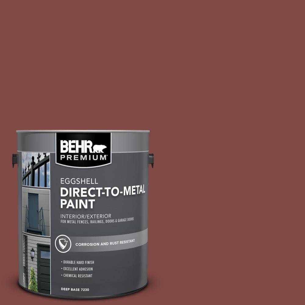 BEHR PREMIUM 1 gal. #SC-112 Barn Red Eggshell Direct to Metal Interior ...