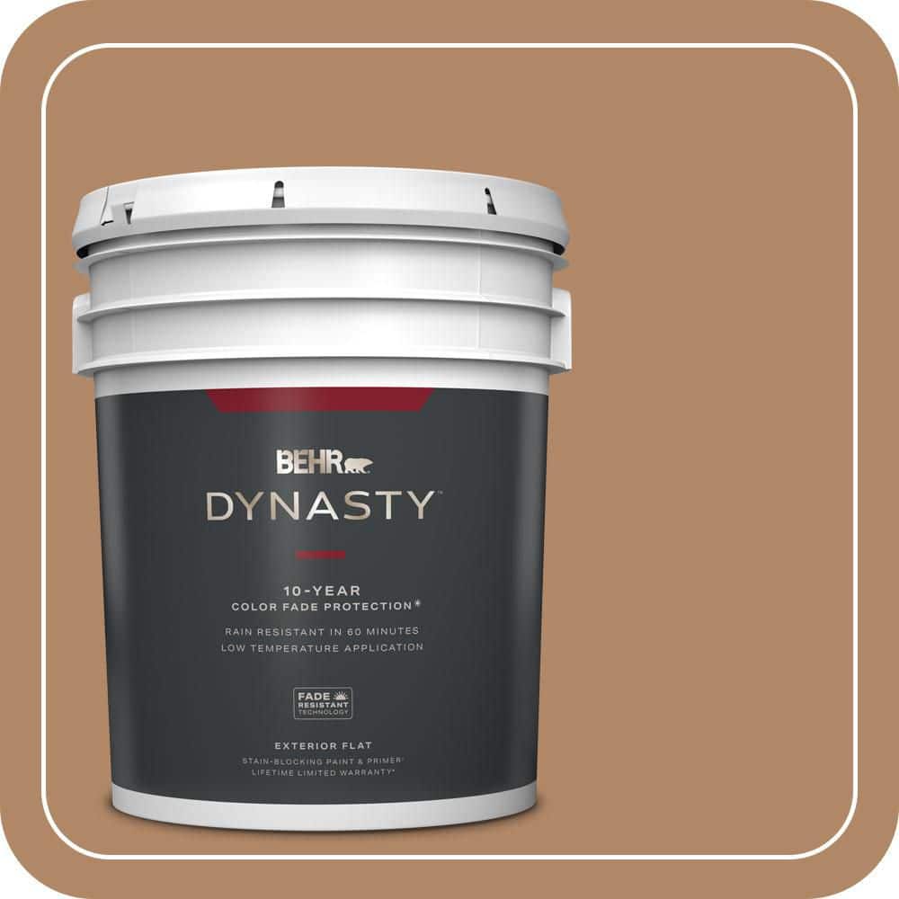 BEHR DYNASTY 5 gal. #MQ2-02 Syrup Flat Exterior Stain-Blocking Paint ...