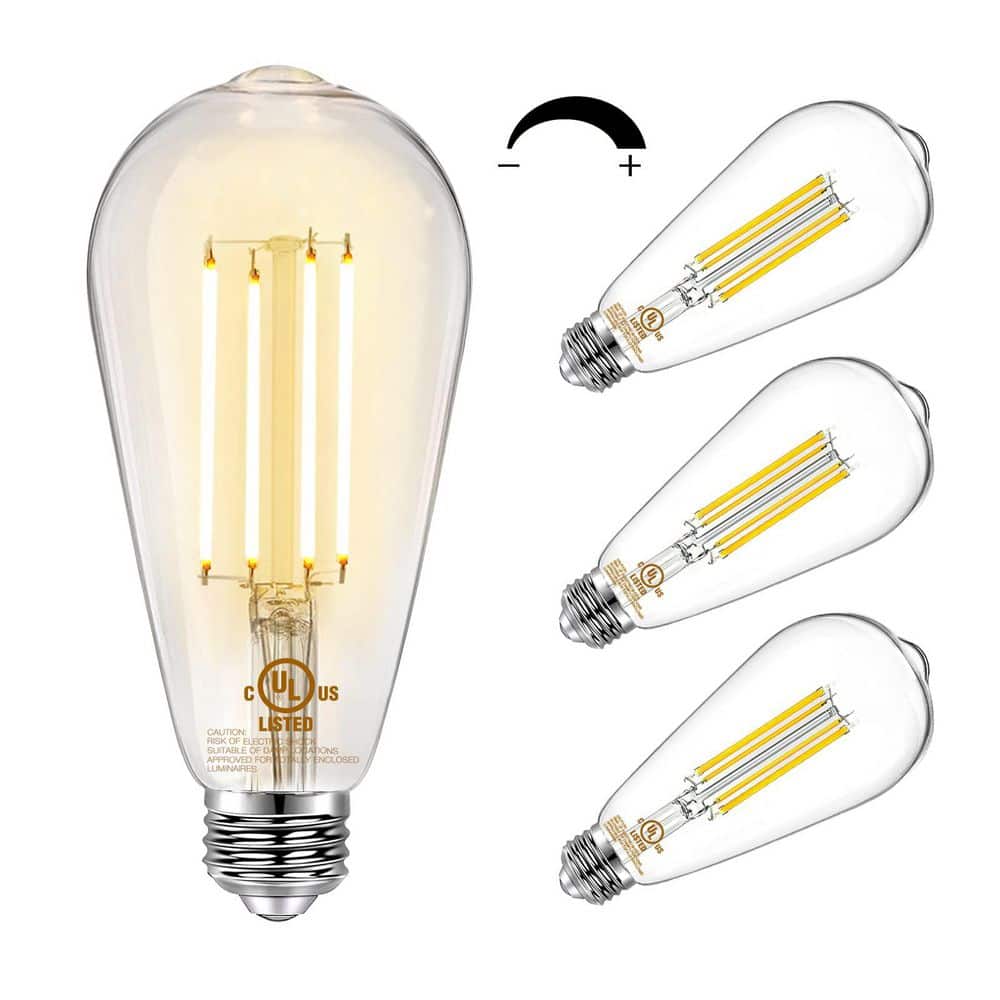 Vrbgify 60-Watt Equivalent ST58 Soft White (2700K) Dimmable Vintage LED ...