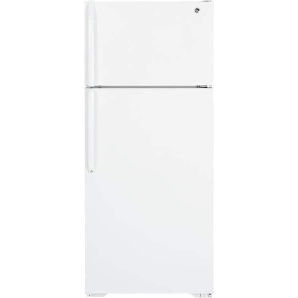GE 18.1 cu. ft. Top Freezer Refrigerator in White GTH18GBDWW - The Home ...