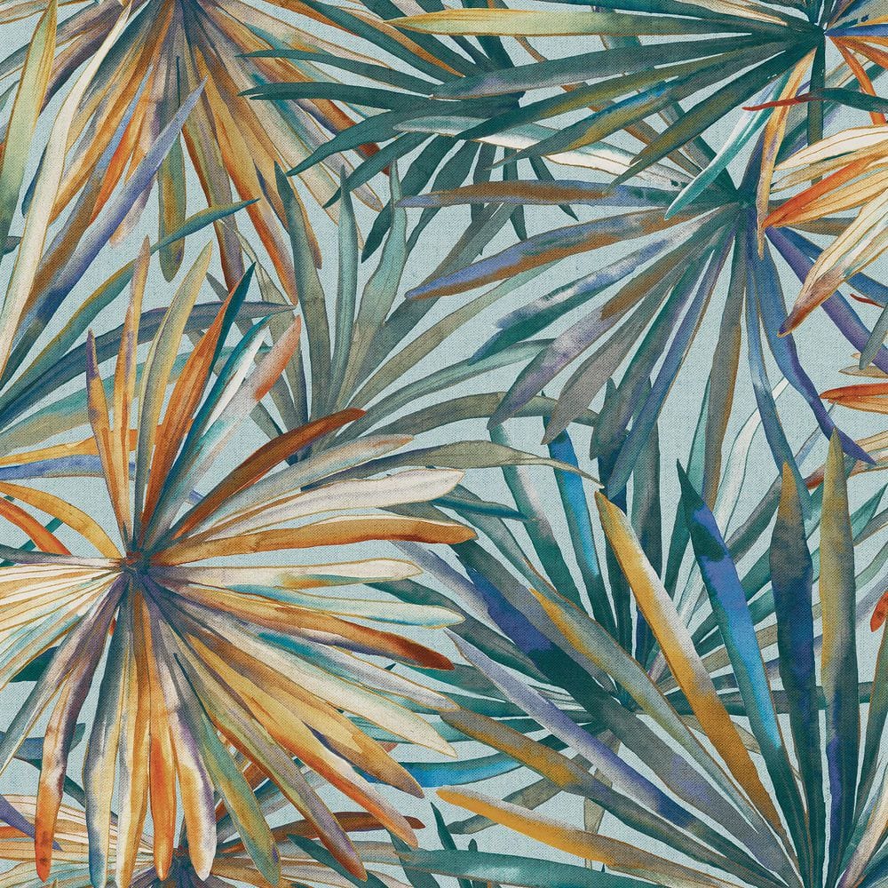 A-Street Prints Corifa Sea Green Blue Palm Leaf Wallpaper Sample 4193-7451SAM - The Home Depot