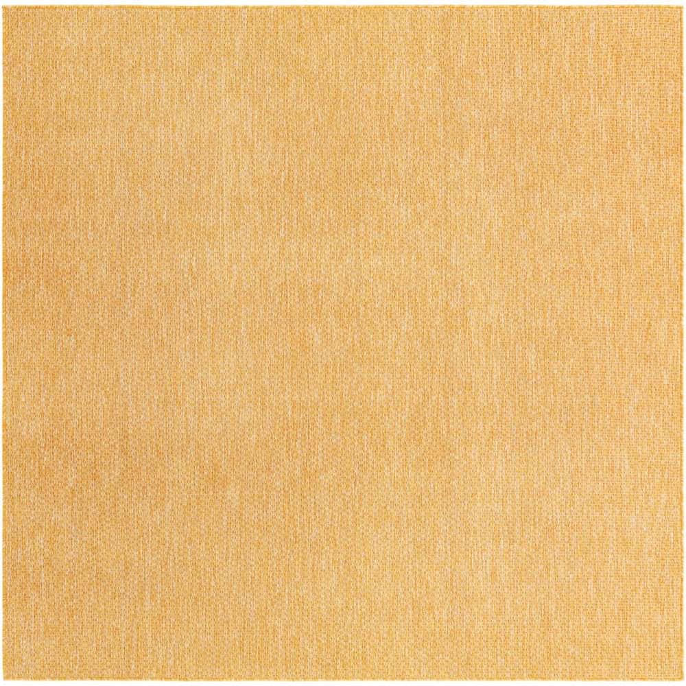 Unique Loom Outdoor Solid Corn Harvest Yellow 7 ft. 10 in. x 7 ft. 10 ...