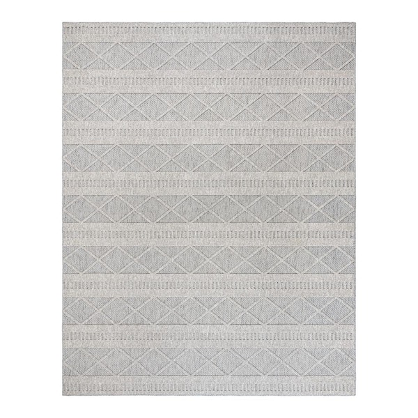 Gertmenian & Sons Malini Brindi Gray 6 ft. x 9 ft. Ikat Indoor Area Rug ...