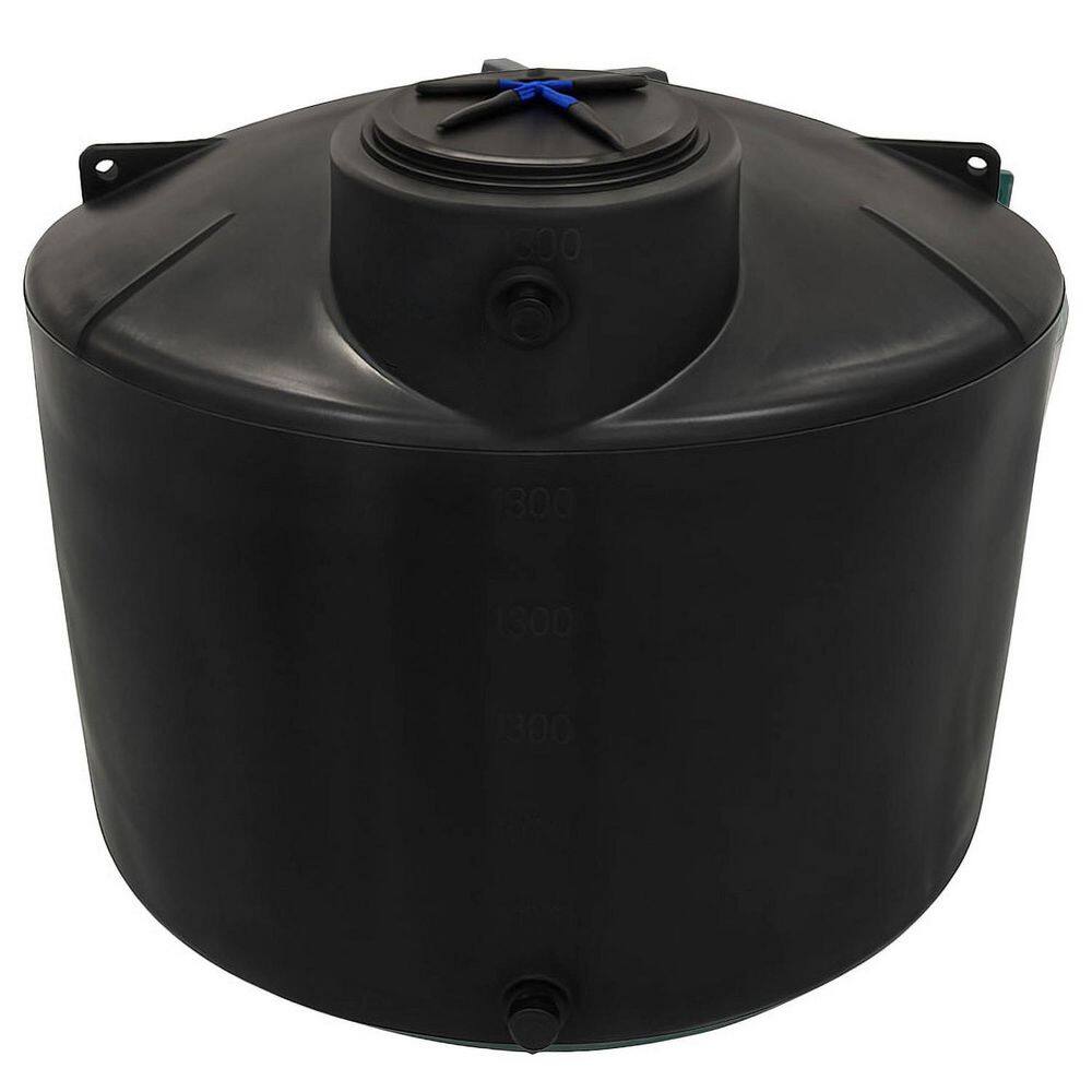 VPC 1550 Gal. Black Polyethylene Vertical Water Storage Tank 85-1550BK ...