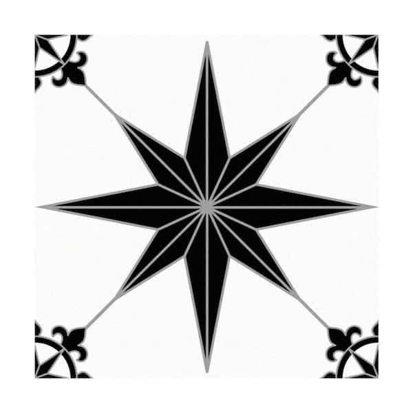 7.87 in. x 7.87 in. Vinyl White and Black Backsplash, Self-Adhesive ...