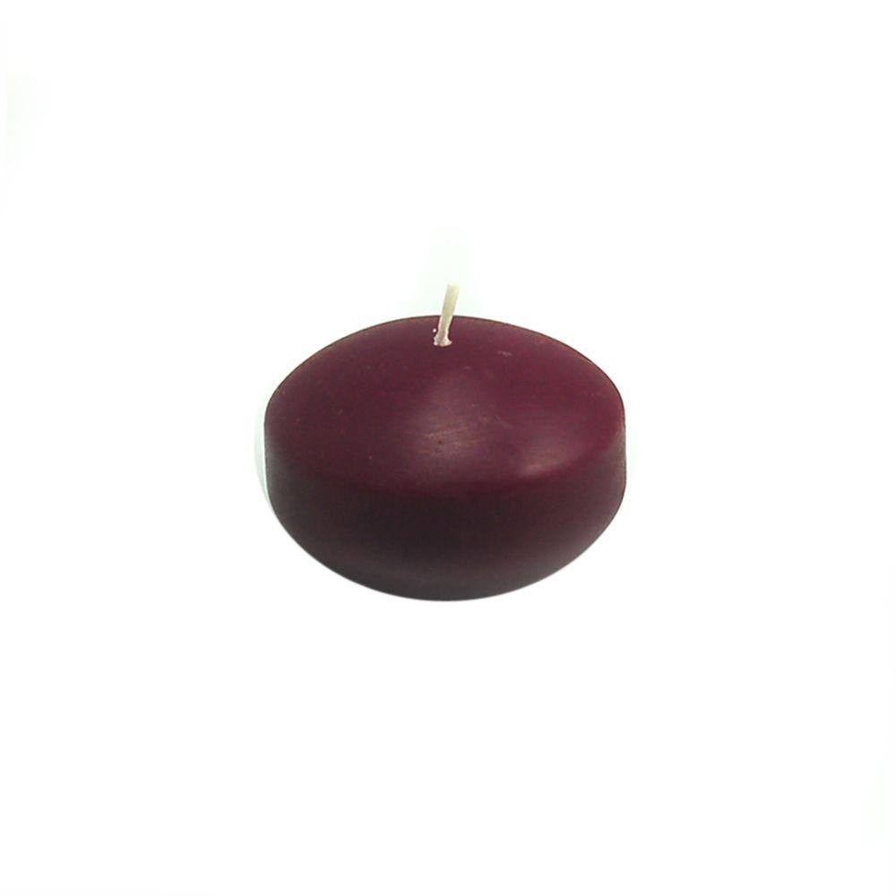 Zest Candle 1.75 in. Burgundy Floating Candles (Box of 24) CFZ-009 ...