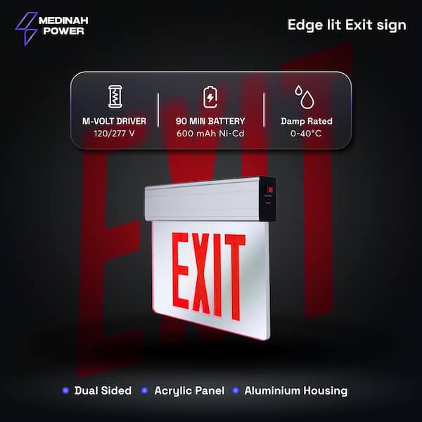 Commercial Exit Sign Damp Location Lithonia EXRG-EL-M6 LED Exit Sign ...
