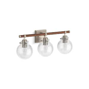 KOHLER Bellera 3-Light Brushed Nickel Wall Sconce With Frosted Shade ...