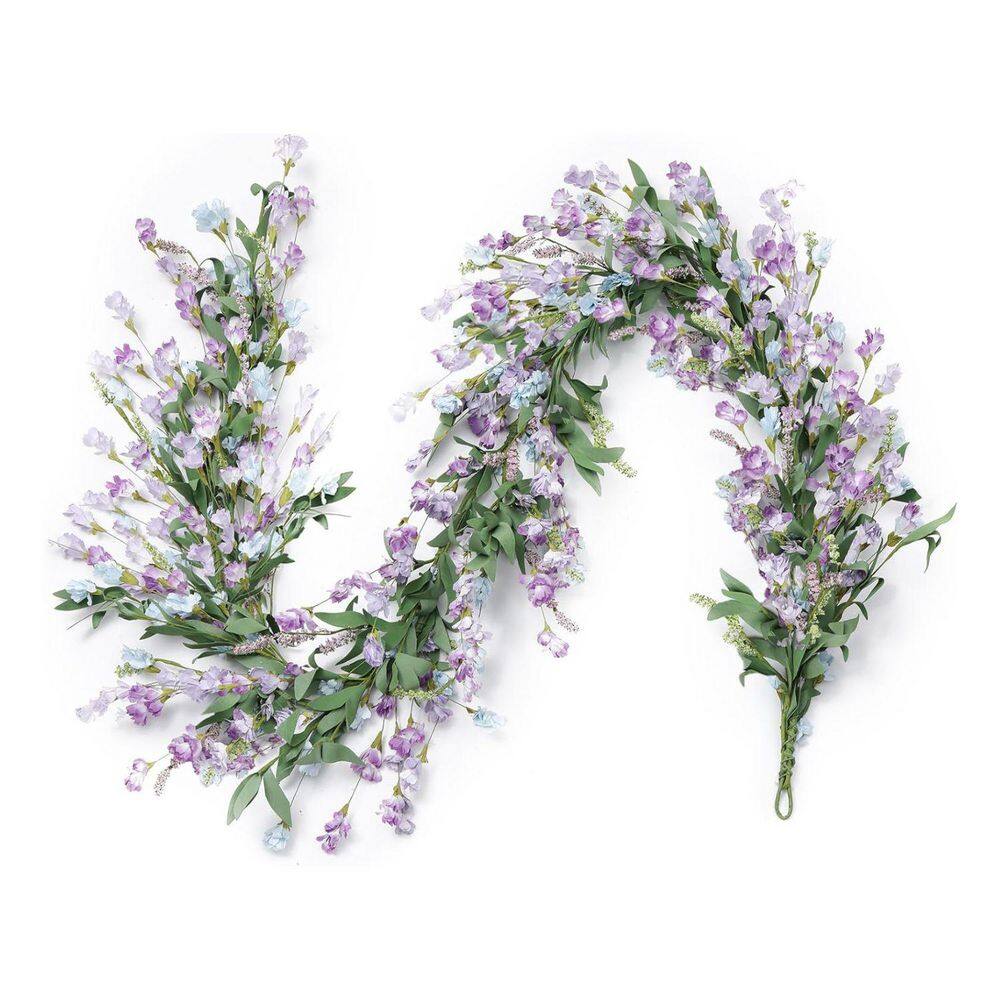 6 ft. Purple Artificial Mixed Flower Garland for Home Wedding Arch ...