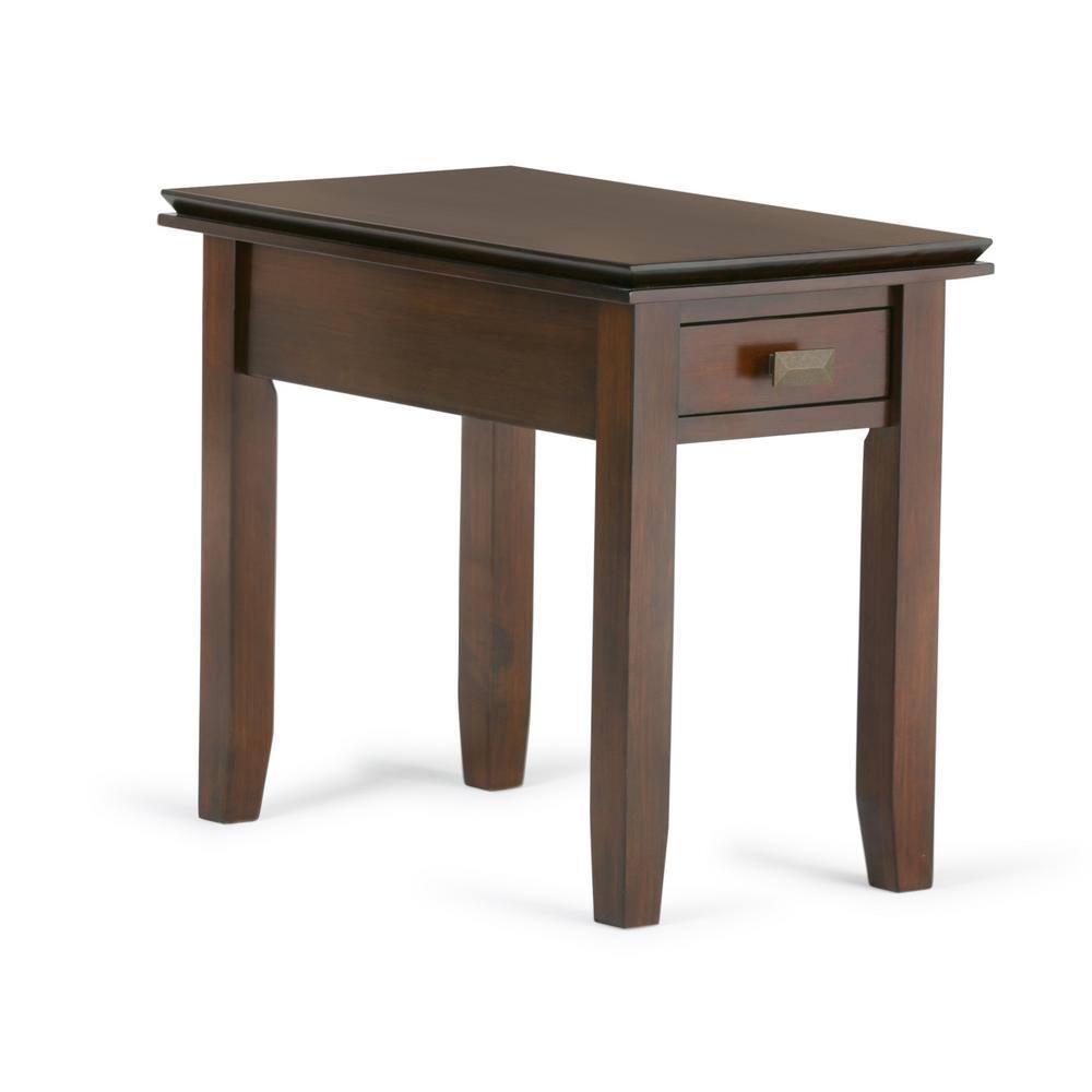 Simpli Home Artisan Solid Wood 14 in. Wide Rectangle Transitional ...
