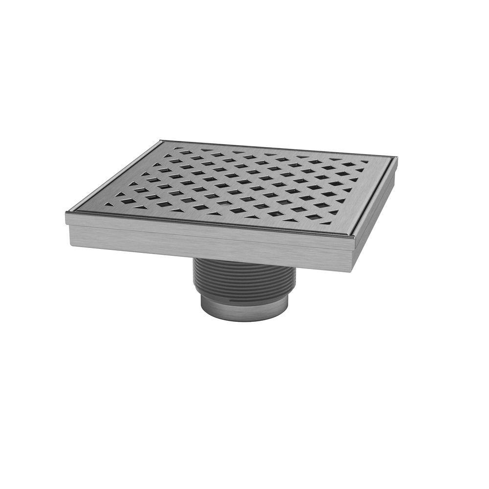 Oatey Designline Square 2.68 in. H x 6 in. D Stainless Steel Stainless ...