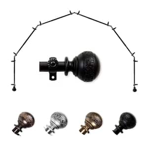 EMOH 13/16" Dia Adjustable 6-Sided Bay Window Curtain Rod 28 to 48 ...